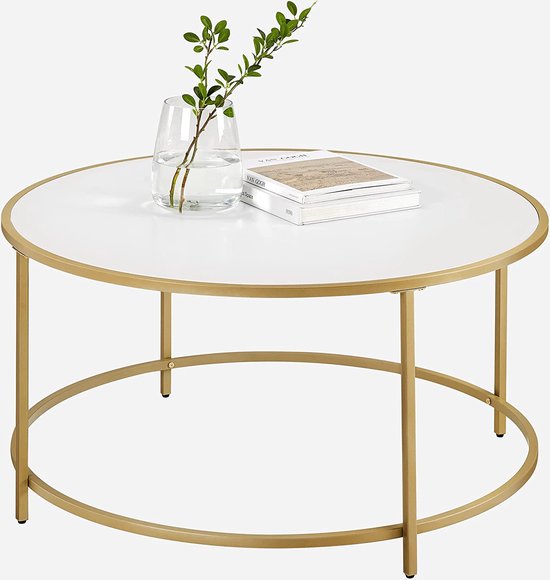 A.T. Shop Ronde Salontafel, Woonkamertafel met Stalen Frame, Salontafel ...