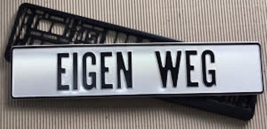 Eigen Weg Bord / Zwart-Wit / 52x11 cm / Aluminium / Met Gratis Houder ...