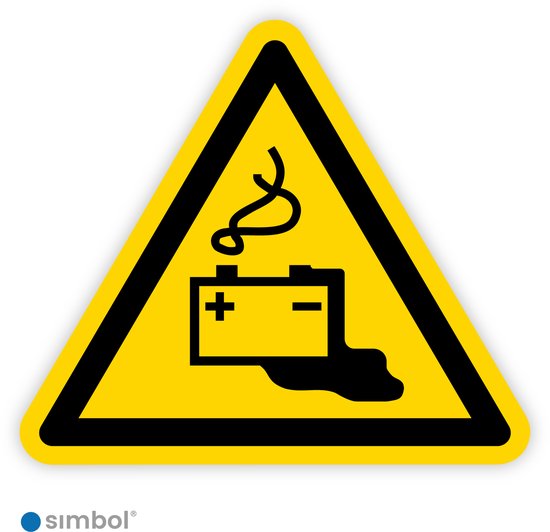 Simbol® - Stickers Gevaar door het laden van accu's (W026) - Formaat 15 ...