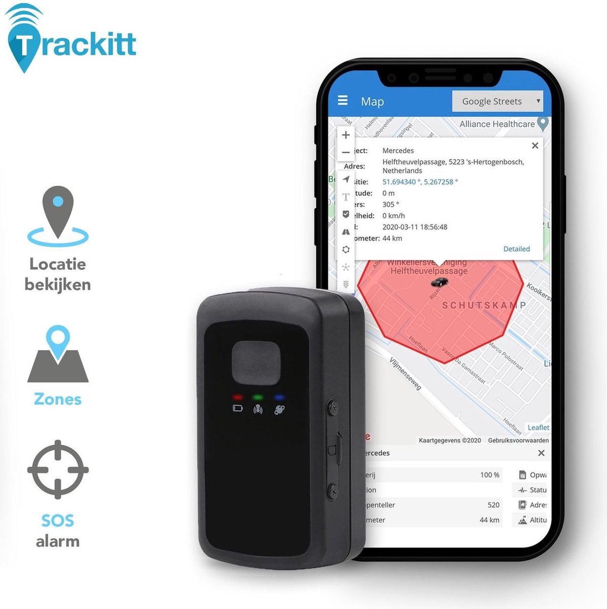 Trackitt GPS Tracker Personenalarmering SOS Noodknop Alarmering | 7 ...