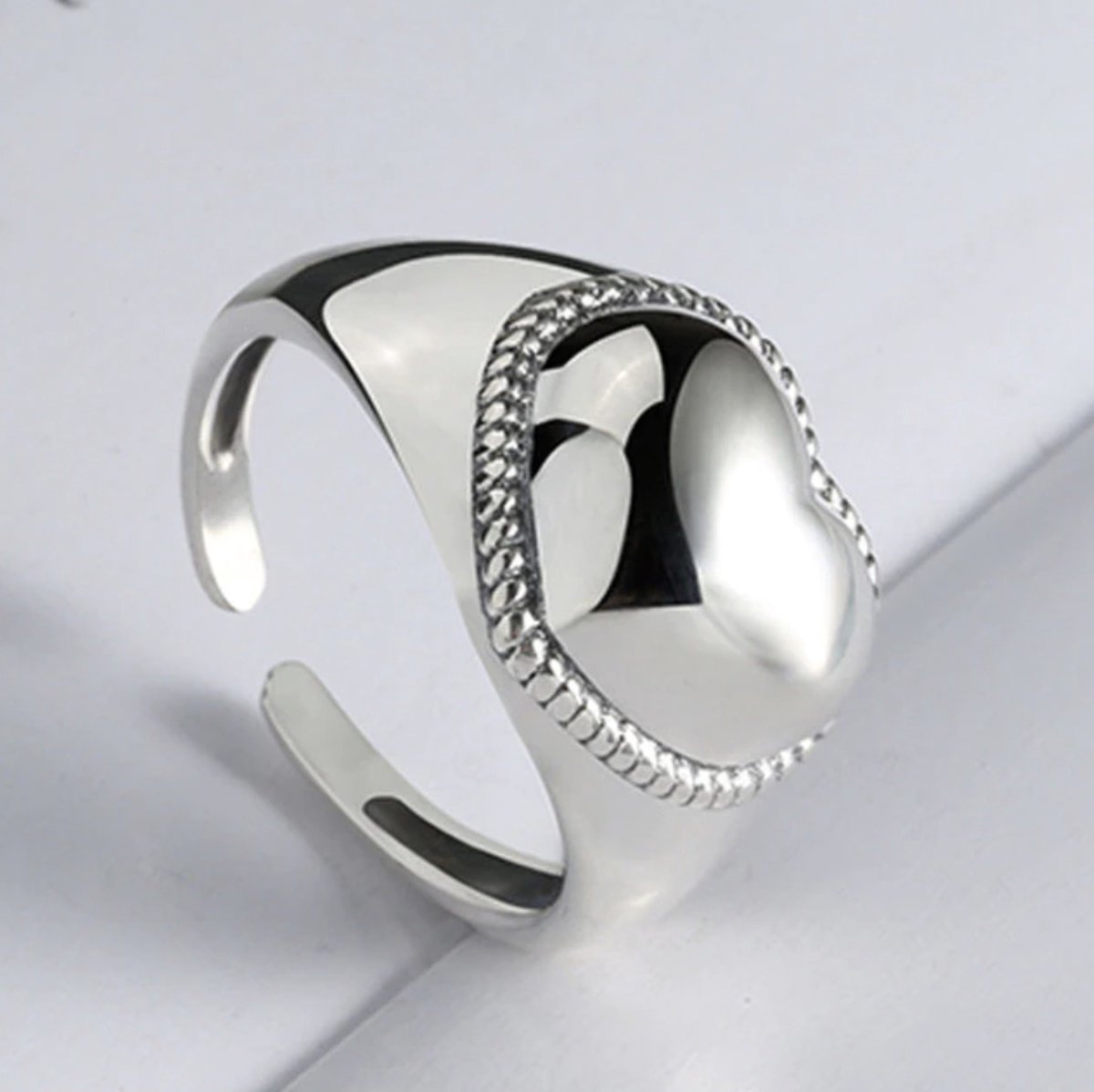 RVS Ring - Hartje - Verstelbaar - Dames - Lieve Jewels | bol.com