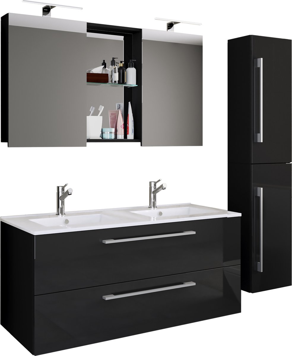 VCM 4 pièces double vasque 2 vasques Meuble de salle de bain Lavabo ...