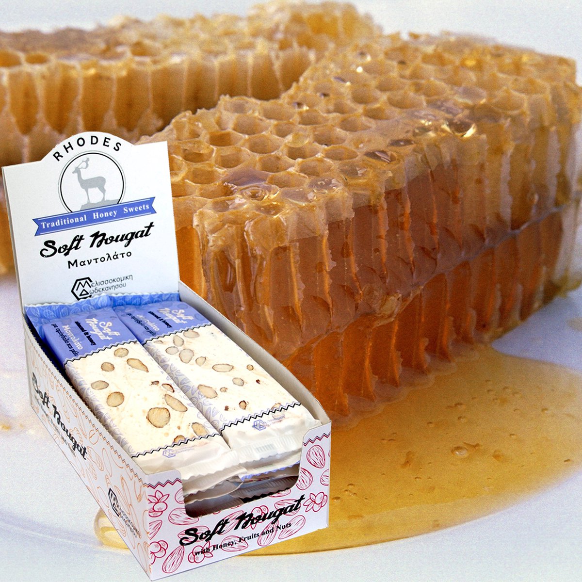 Melissokomiki Noga met Amandelen en Honing 60g | Nougat Snoep | bol.com