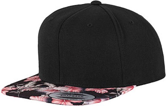 Retro Flexfit 'Floral Snapback Cap' Zwart/Roze | bol.com