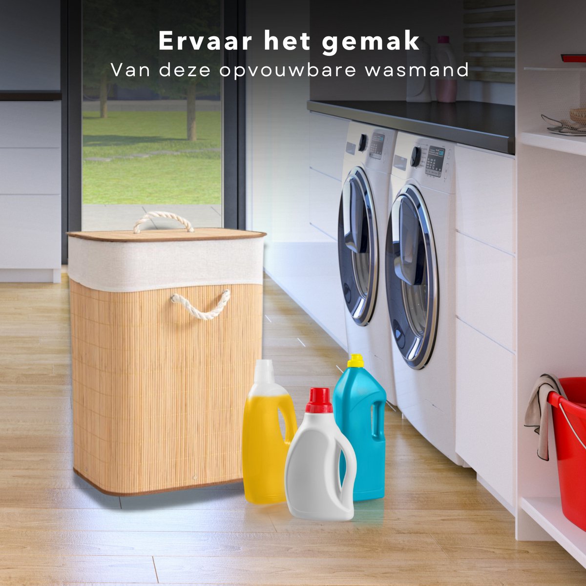 Cheqo® Opvouwbare Wasmand - Linnenmand - Wasbox - Wassorteerder ...