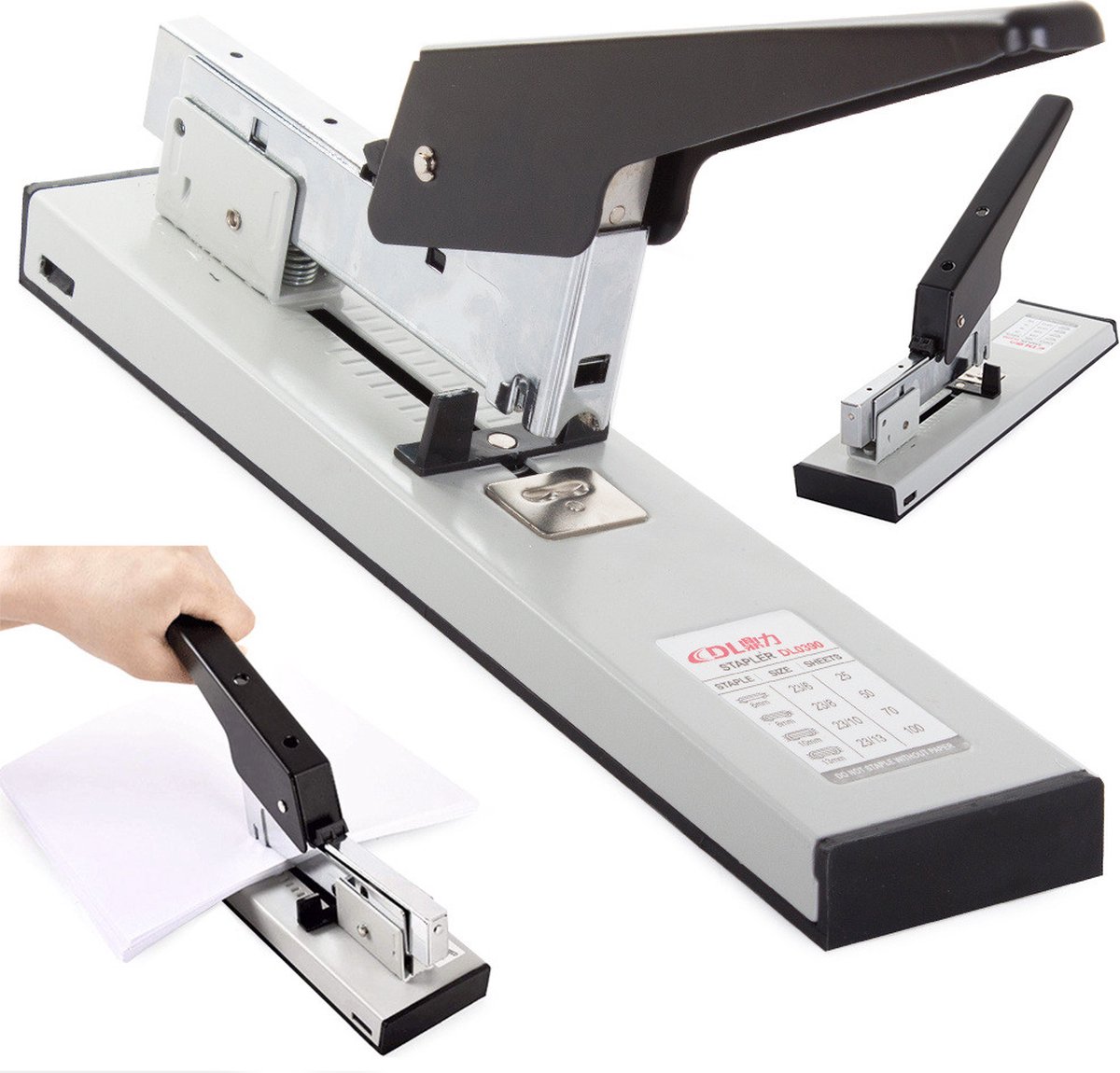 Office nietmachine | groot | massief | metaal | 100 vel | bol