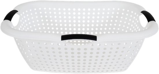 2 Stuks - Premium Wasmand - Wit - 26 Liter - 60 x 40 x 22 cm | bol.com
