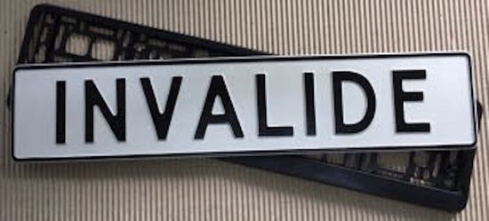 Invalide Bord / 52x11 cm / Zwart/Wit / Aluminium / Met Gratis Houder ...