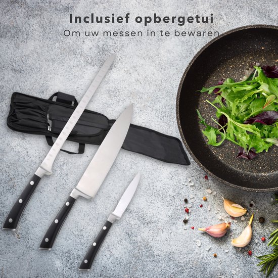 Cheqo® PRO Messenset met Koksmes - Hammes - Ham Mes - Dunschiller - RVS ...