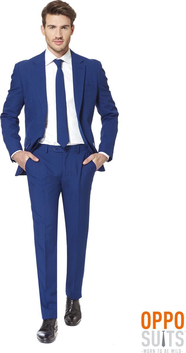 OppoSuits Navy Royale - Mannen Zomer Kostuum - Blauw - Feest - Maat 46 ...