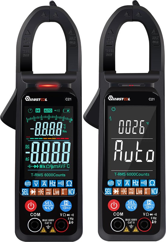 MUSTOOL Digitale stroomtang - multimeter - Voltmeter - Ampèremeter ...