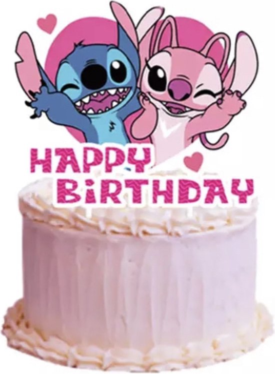 Lilo en Stitch Taart Topper - Taart Versiering - Happy Birthday - Lilo ...