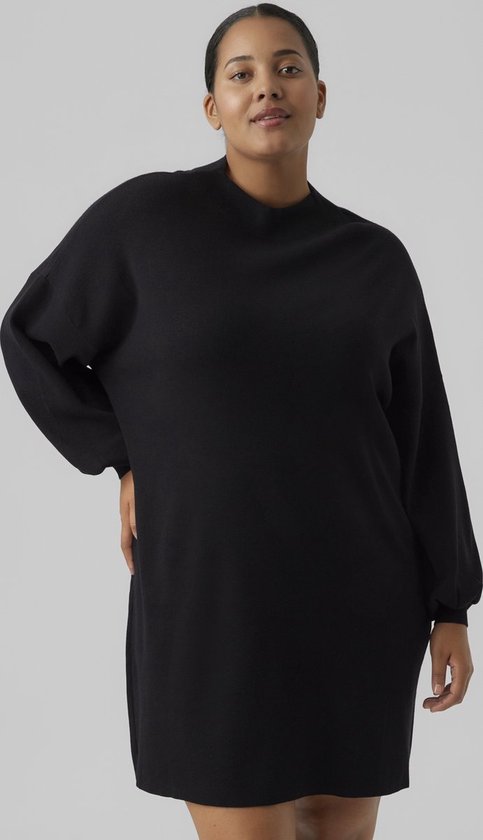 VERO MODA CURVE VMNANCY LS FUNNELNECK DRESS GA BOO CURVE Dames Jurk ...