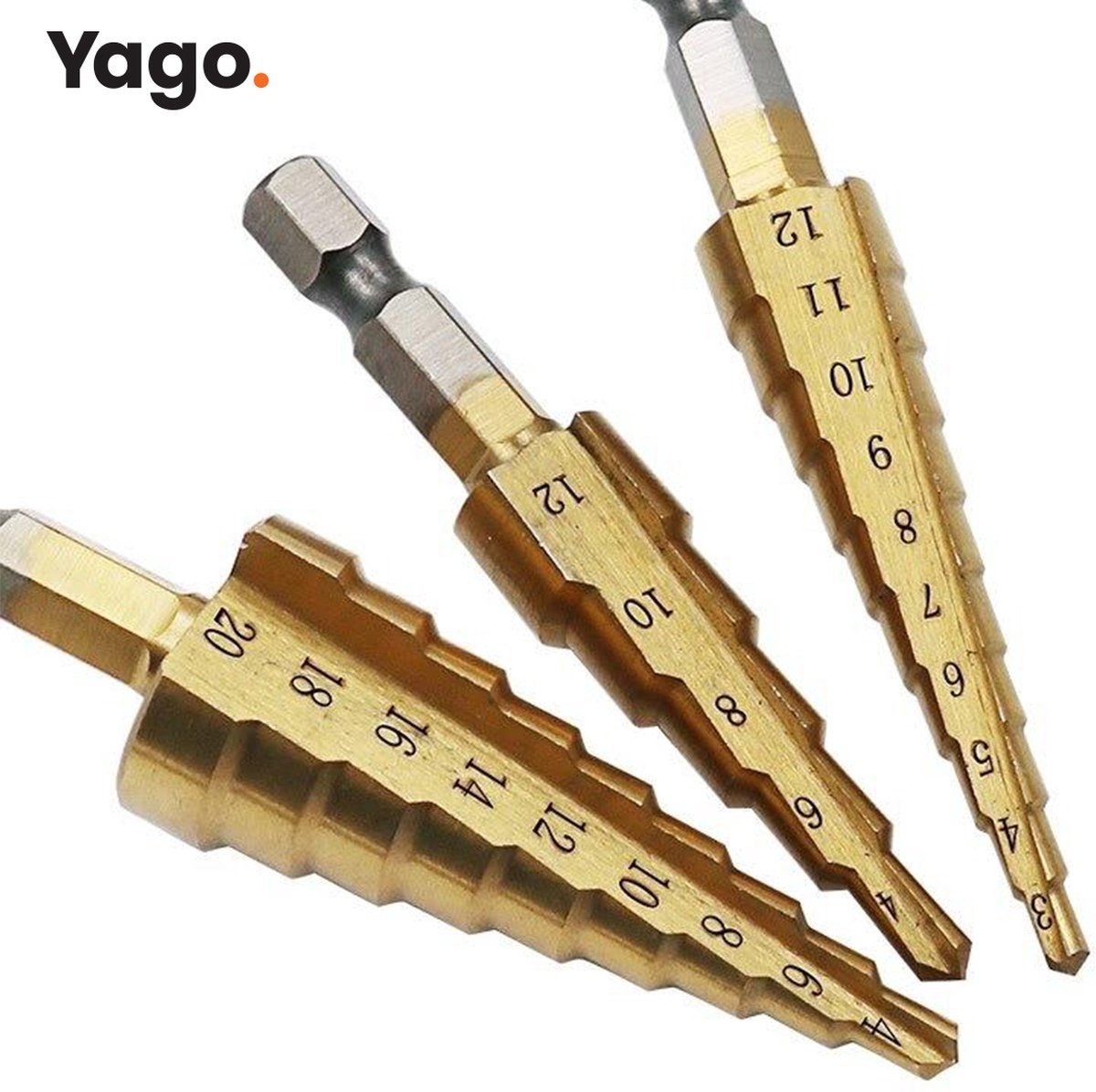 3-delige Stappenboor Set | Hoge kwaliteit | 4/12mm, 3/12mm & 4/20mm ...