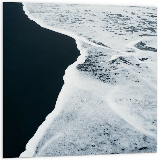 WallClassics - PVC Schuimplaat - Schuim van de Zee op Strand - 100x100 ...