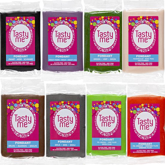 Tasty Me. Set 2 van 8 Rolfondant - Fondant 200g. Glutenvrij. Multicolor ...