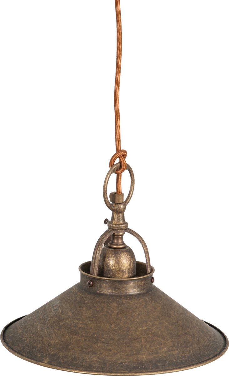 Hanglamp in landelijke stijl in verouderd messing gietstuk Diam.25XH95 ...