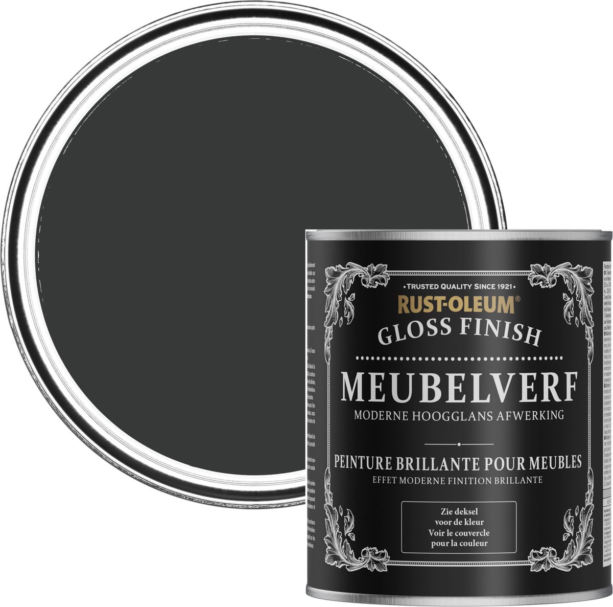 Rust-Oleum Zwart Meubelverf Hoogglans - Natuurlijke Houtskool 750ml ...