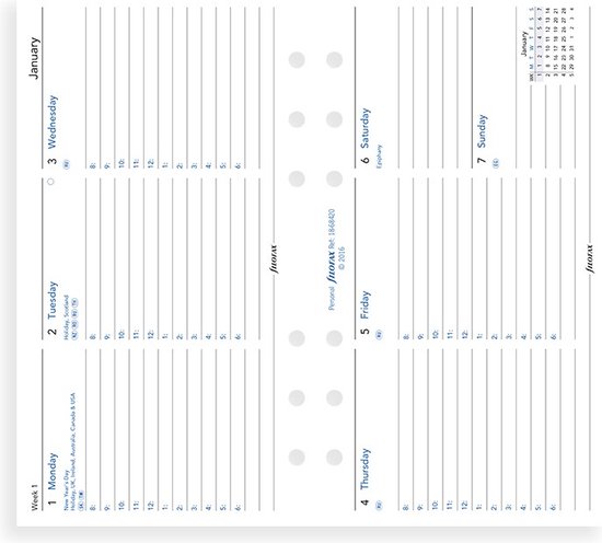 Filofax Agendavulling personal 2023 week on two pages | bol.com