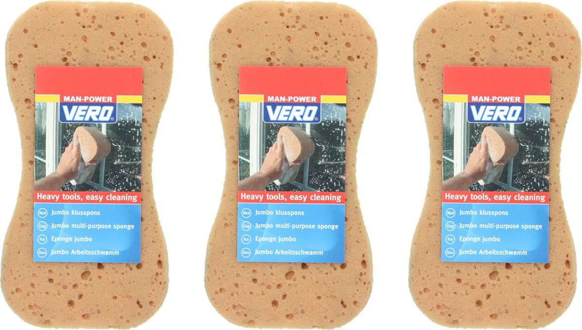 Vero® Man-Power | 3 x Jumbo Klusspons XL | 22 cm x 11,5 cm | Extra ...