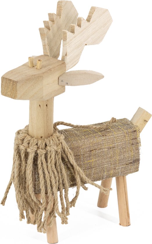 Houten hert met jute | bol
