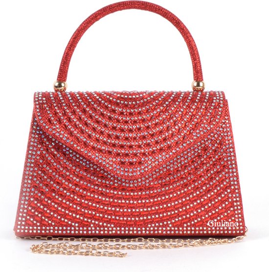 Giuliano handtasje steentjes - rood | bol