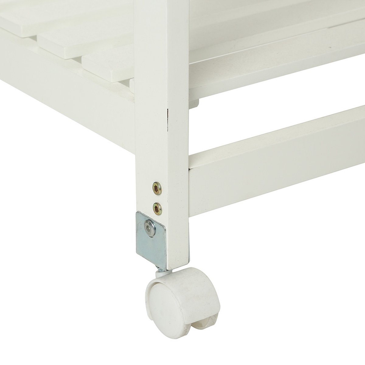 Five® Wit houten keukentrolley met RVS blad - Wit - Decoratief | bol.com