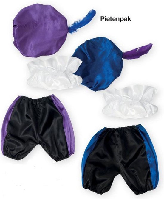 Pietenpak - Blauw / Zwart / Wit - Kunststof / Vilt - Broek / Kraag ...