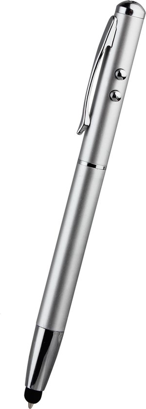 Behello Stylus pen met laserpointer - Zilver | bol