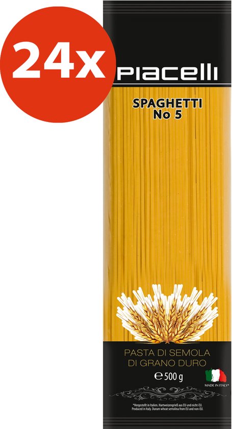 Piacelli Spaghetti Nr. 5 - Voordeelverpakking 24 x 500g | bol.com