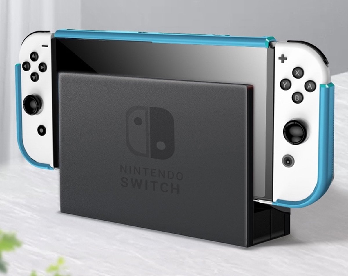 Grip Tpu Bescherm Hoes Skin Voor Nintendo Switch Oled Zwart