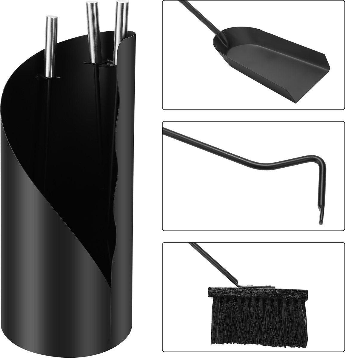 Openhaard set 4 delig zwart – Haardset – Openhaardset – Open haard ...