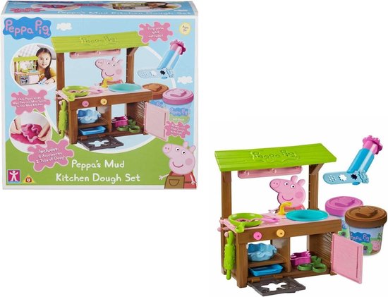 Peppa Pig Playset Peppa's Mud Kitchen - 8 accessoires - 2 pots d'argile ...