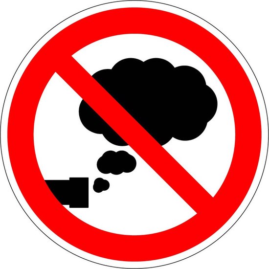 Uitlaatgassen verboden sticker 150 mm | bol