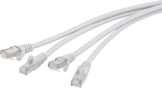 Renkforce RF-4872658 RJ45 Netwerkkabel, patchkabel CAT 6A S/FTP 3.00 m Grijs Duplex,... | bol.com