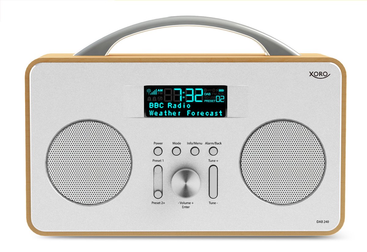 Xoro DAB 240 stereo radio, DAB+/FM, digitale klok met wek-functie ...