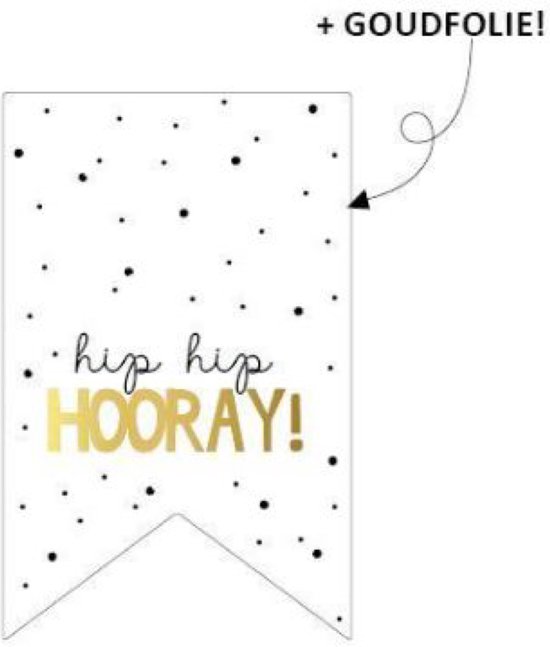 25x Sticker- Vaantje- Sluitsticker- Hip Hip Hooray- 35x55 mm-Verjaardag ...