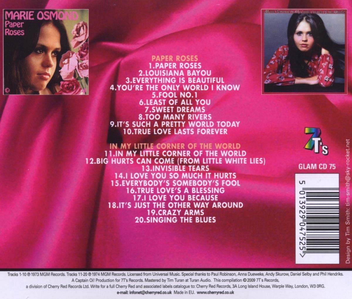 Paper Roses/In My Little Corner Of The World, Marie Osmond | CD (album ...