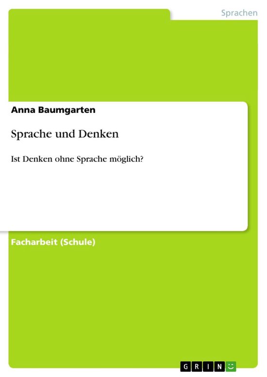Sprache und Denken (ebook), Anna Baumgarten | 9783656421719 | Boeken ...