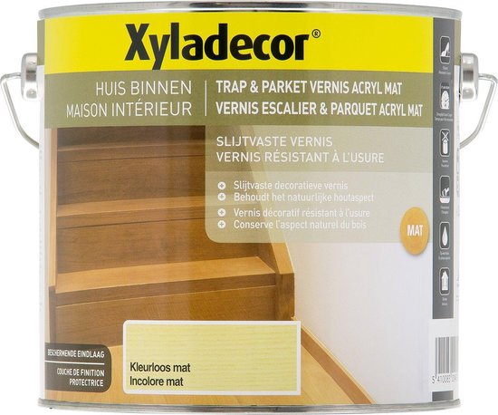 Xyladecor Trap en Parket Vernis - Acryl - Mat - Kleurloos - 2.5L | bol