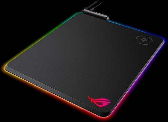 Asus ROG Balteus QI Gaming muismat Verlicht, Wireless Charging Zwart ...