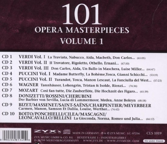 101 Opera Masterpieces, Vol. 1 [Box Set], V/a | CD (album) | Muziek ...