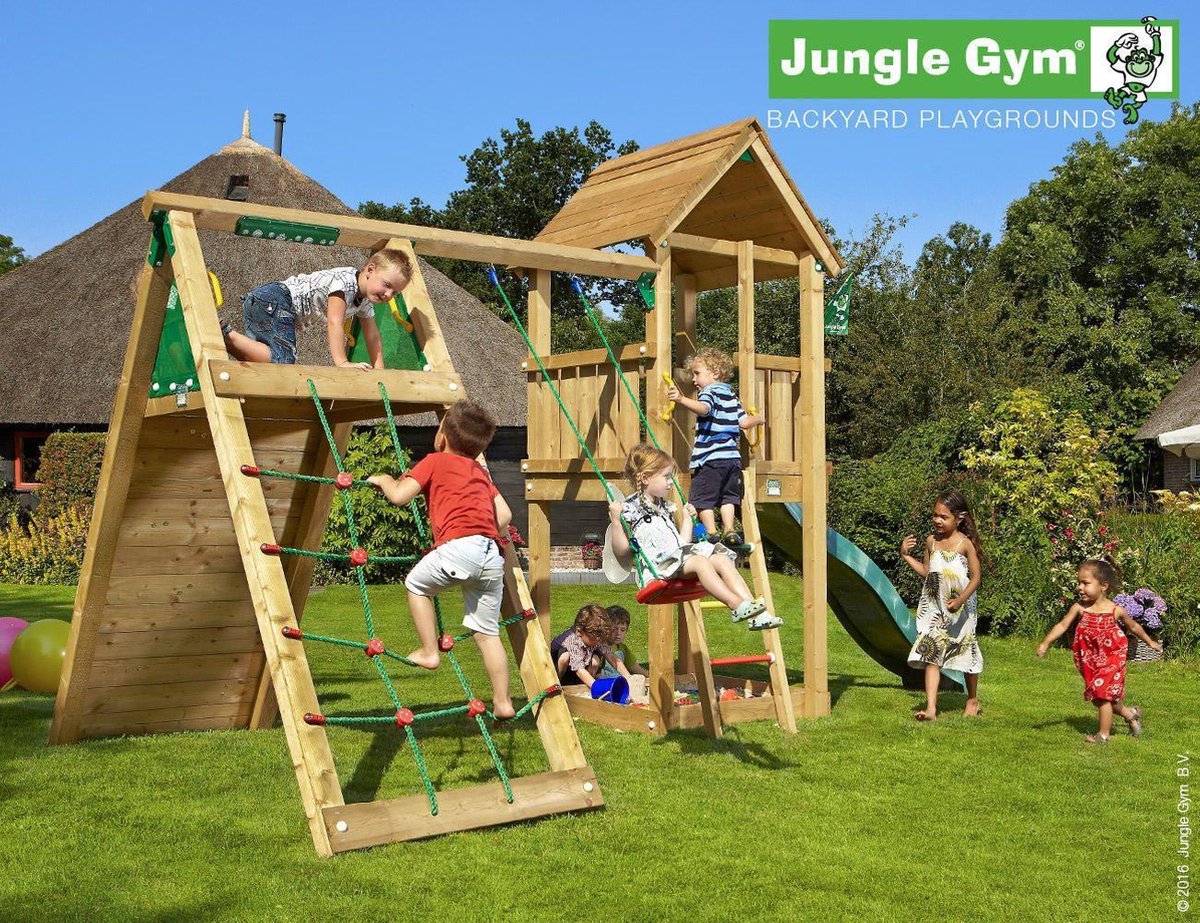 Jungle Gym - Club Climb - Houten Speeltoestel met Klimrek - Met ...