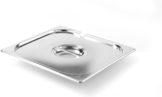HENDI Deksel voor GN containers – lepeluitsparing – roestvrij staal – 354x325 mm | bol
