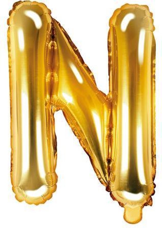 Folie ballon Letter N, 35cm, goud | bol.com