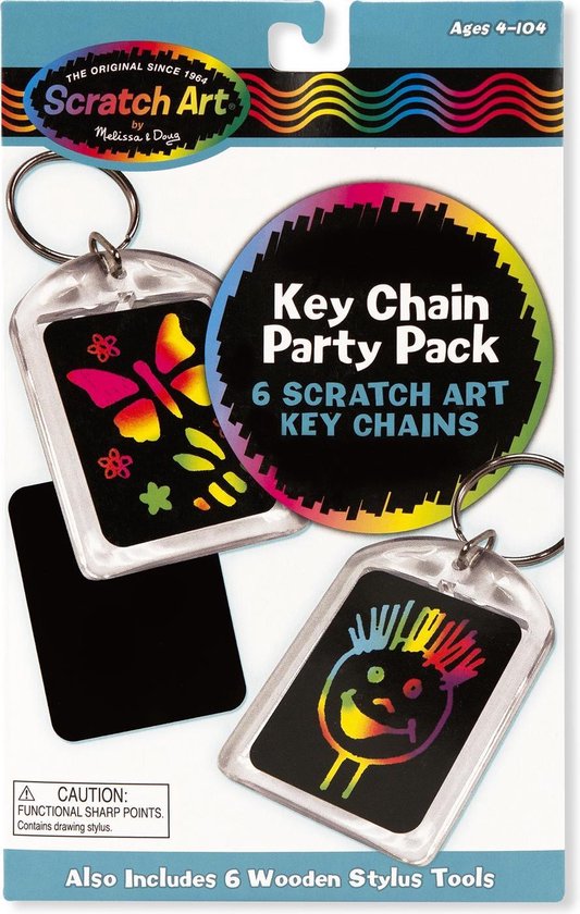 Melissa & Doug - Key Chain Scratch Art Party Pack | bol.com