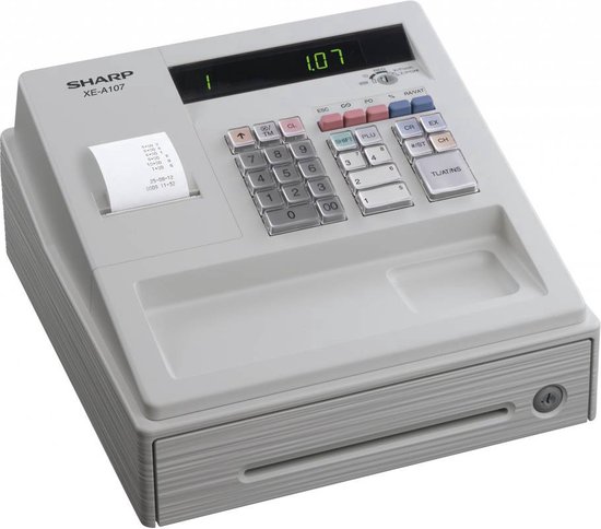 Winkel kassa en horeca kassa - Sharp XEA107WH - compact en simpel - wit ...
