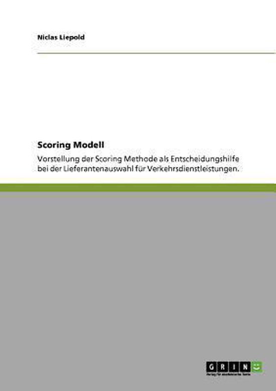 Scoring Modell | 9783640892150 | Niclas Liepold | Boeken | bol.com