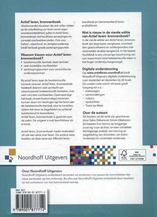 Actief leren Bronnenboek | 9789001877712 | Sebo Ebbens | Boeken | bol