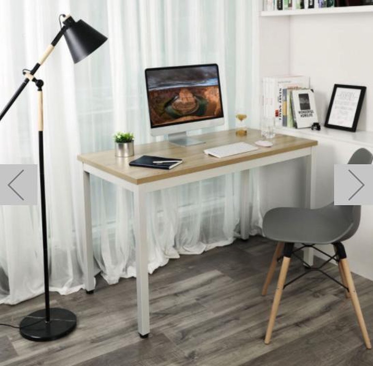 MIRA Bureau - Bureautafel - Tafel - Kantoor - Eikenkleur - Wit - Hout ...